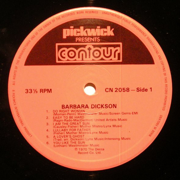 Barbara Dickson – Barbara Dickson (LP, Comp) – akerrecords.nl