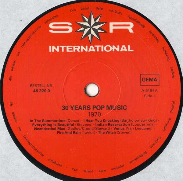 Various – 30 Years Popmusic 1970 (LP, Comp, Mono) – akerrecords.nl