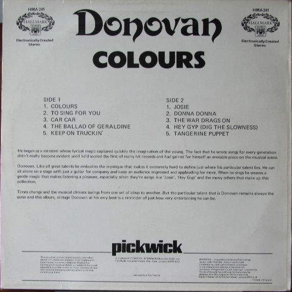 Donovan – Colours (LP, Comp, RE) – akerrecords.nl