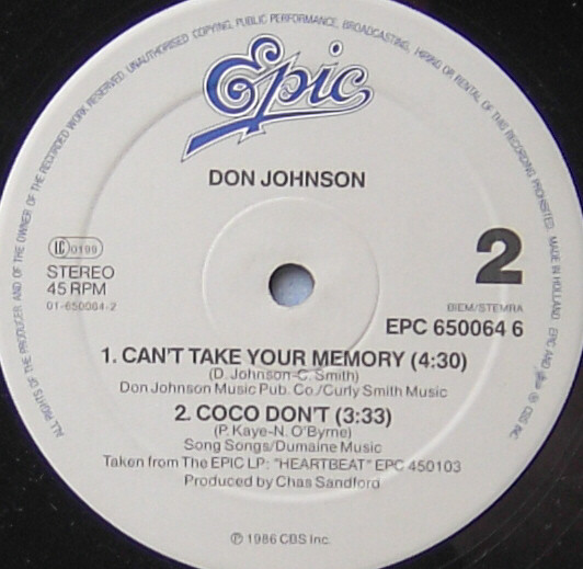 Don Johnson – Heartbeat (12″, Maxi) – akerrecords.nl