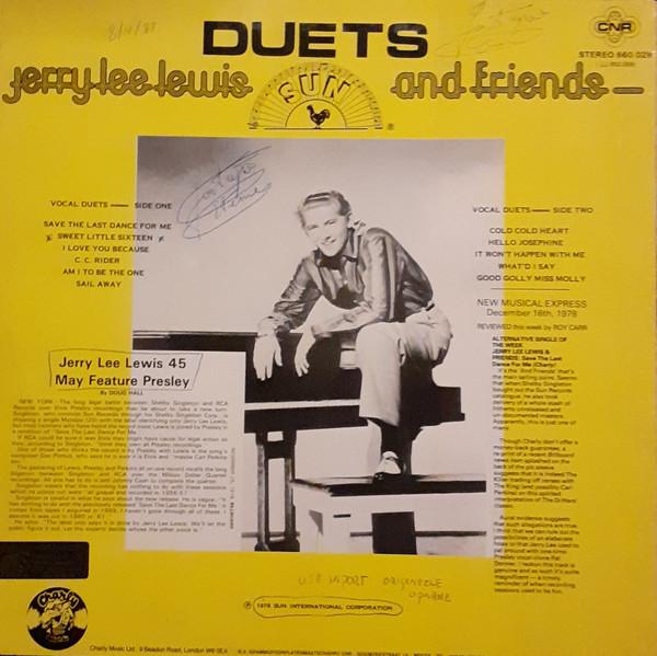 Jerry Lee Lewis And Friends – Duets (LP, Album) – akerrecords.nl