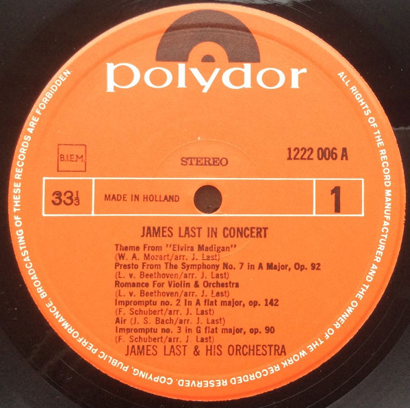 James Last – In Concert (LP, Album, RE) – akerrecords.nl