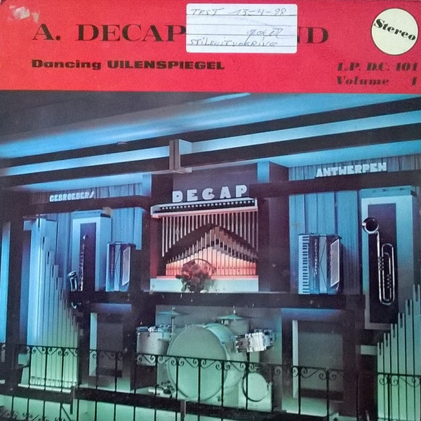 Decap Organ Antwerp – A. Decap – Sound Volume 1 Dancing Uilenspiegel ...