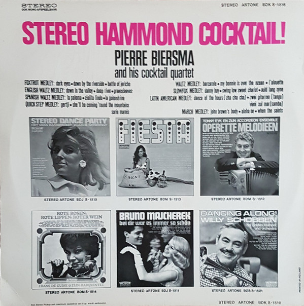Pierre Biersma And His Cocktail Quartet – Stereo Hammond Cocktail! – 24 ...