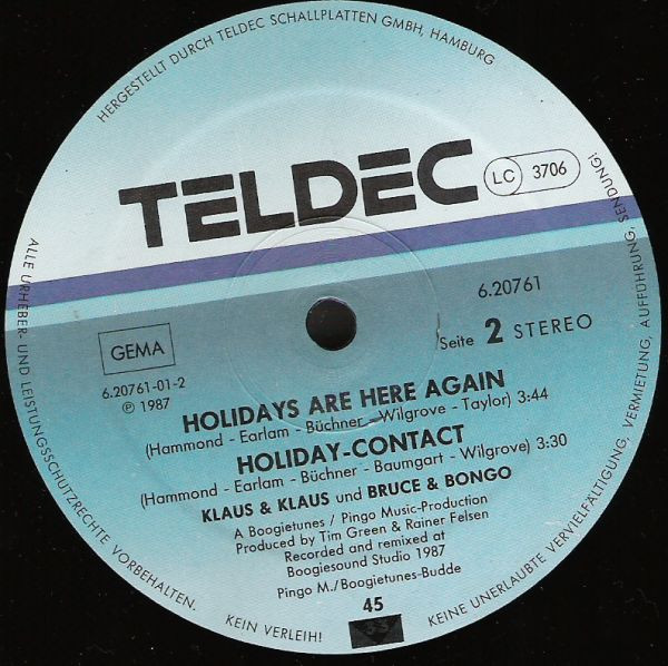 Klaus & Klaus & Bruce & Bongo – Holidays Are Here Again (12″, Maxi) – akerrecords.nl