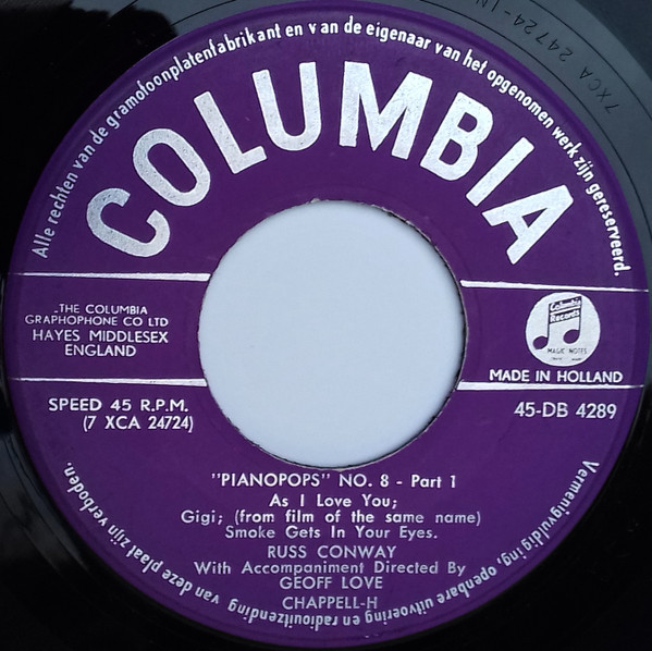 Russ Conway – Piano Pops No. 8 (7″, Single) – akerrecords.nl