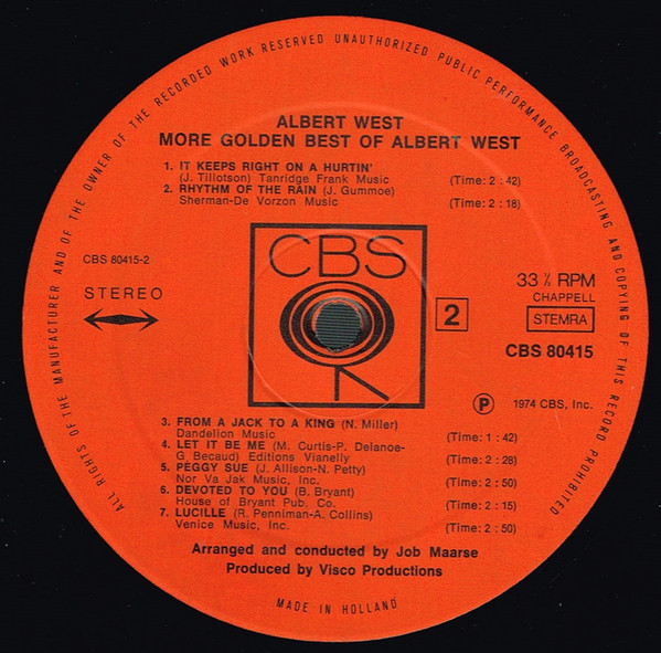 Albert West – More Golden Best Of Albert West (LP, Album) – akerrecords.nl