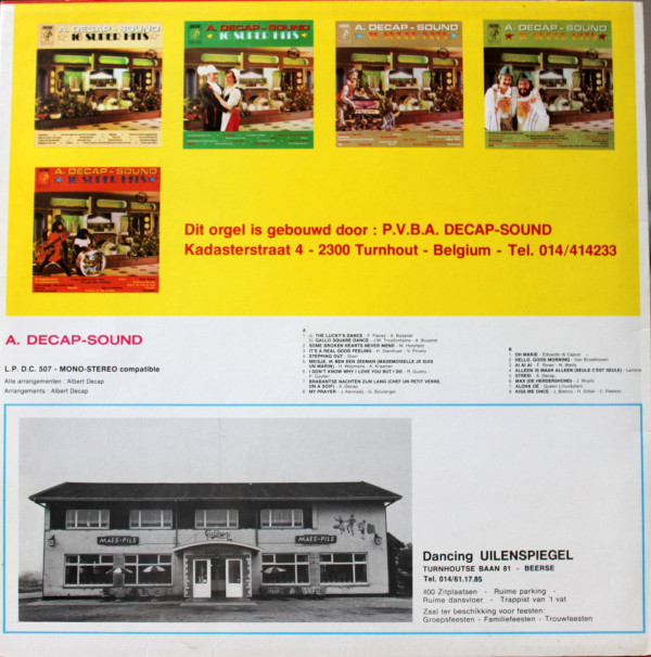 Decap Organ Antwerp – A. Decap-Sound ★ 16 Super Hits ★ 507 ★ Dancing ...