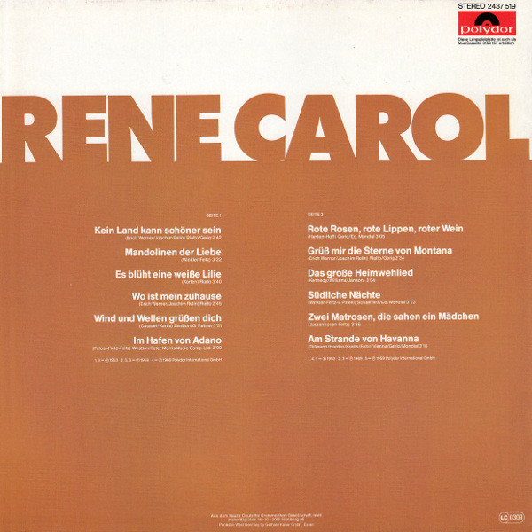 René Carol – Rene Carol (LP, Comp) – akerrecords.nl