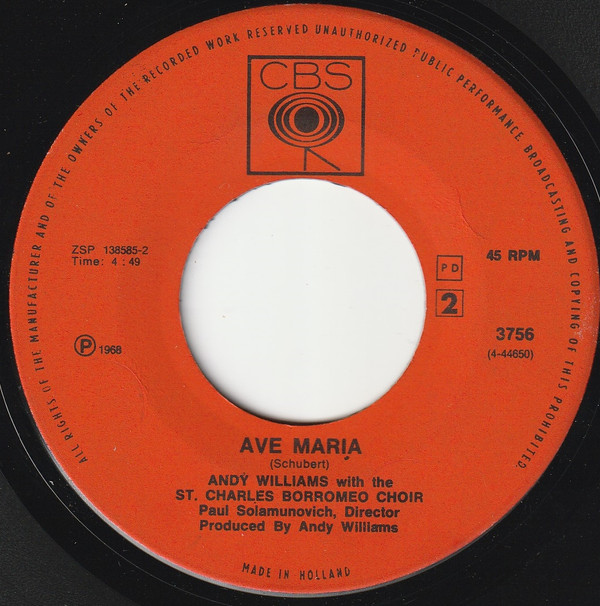 Andy Williams With The St. Charles Borromeo Choir – Battle Hymn Of The ...
