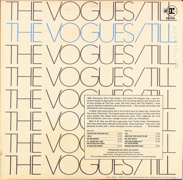 The Vogues – Till (LP, Album) – akerrecords.nl