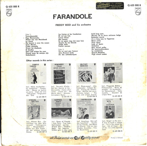 Freddy Reed And His Orchestra – Farandole (10″, Comp) – akerrecords.nl