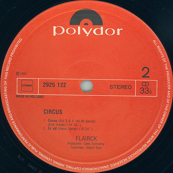Flairck – Circus (LP, Album) – akerrecords.nl