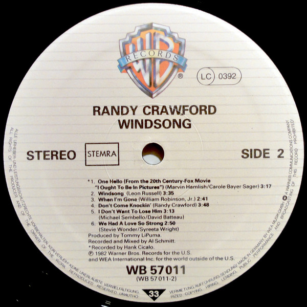 Randy Crawford – Windsong (LP, Album) – akerrecords.nl