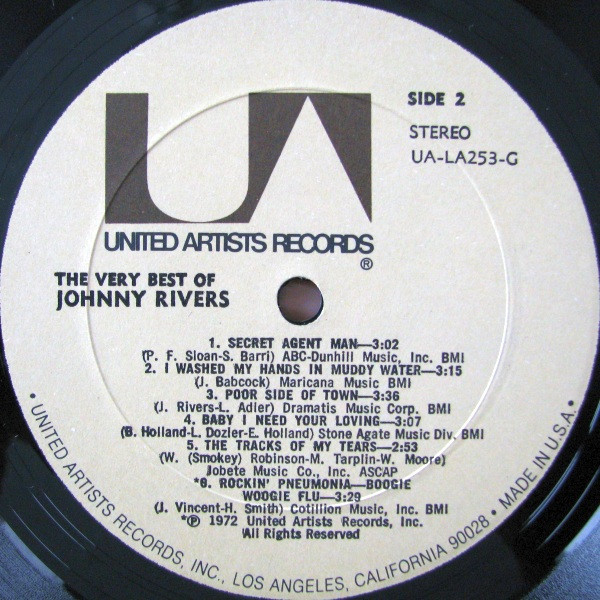 Johnny Rivers – The Very Best Of Johnny Rivers (LP, Comp) – akerrecords.nl