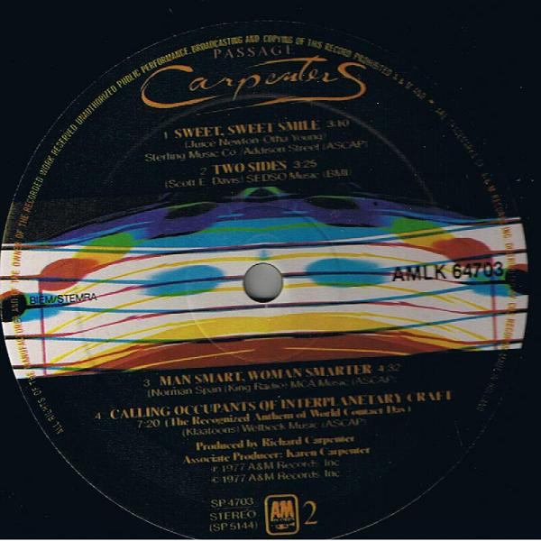 Carpenters – Passage (LP, Album, Gat) – akerrecords.nl