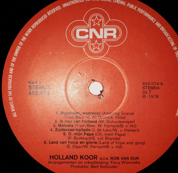 Holland Koor o.l.v. Rob van Dijk (3) – Holland Koor Zingt… (LP, Album ...