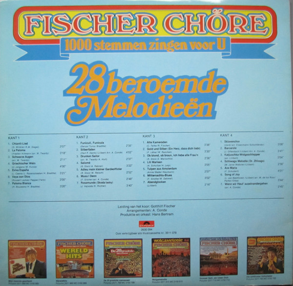 Fischer Chöre – 1000 Stemmen Zingen Voor U 28 Beroemde Melodieën (2xLP ...