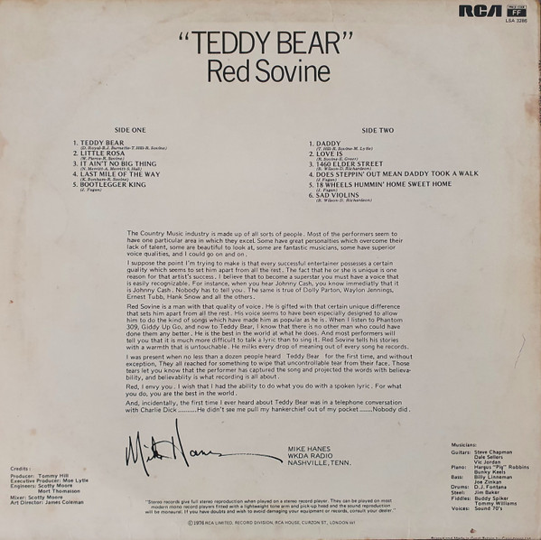 Red Sovine – Teddy Bear (LP, Album) – akerrecords.nl