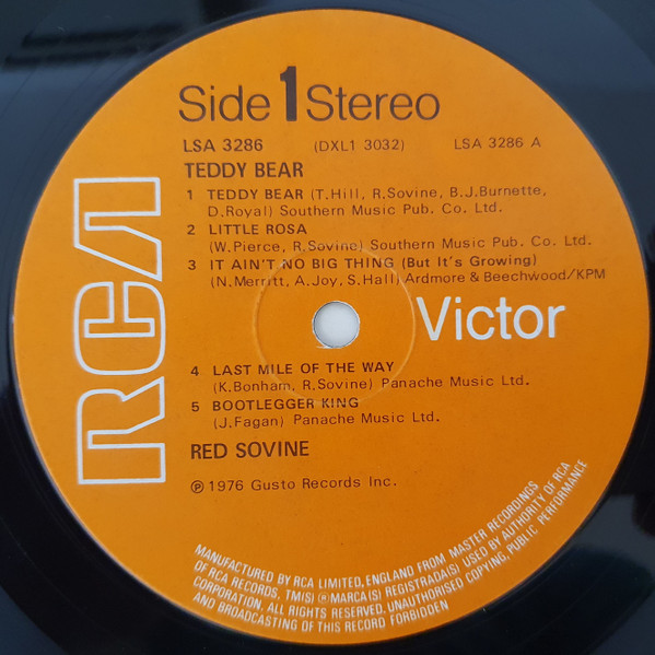 Red Sovine – Teddy Bear (LP, Album) – akerrecords.nl