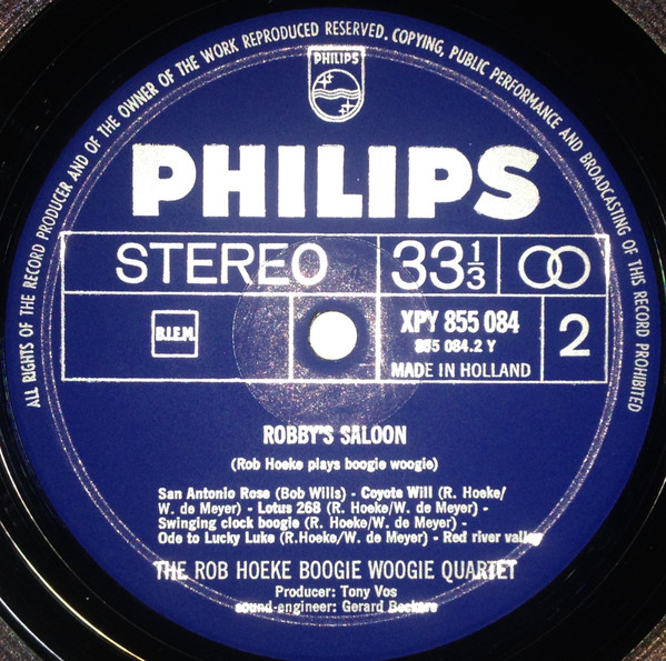 Rob Hoeke Boogie Woogie Quartet – Robby’s Saloon (LP, Album ...