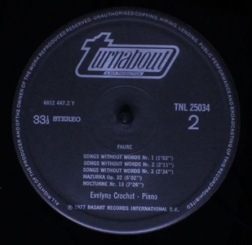 Gabriel Fauré, Evelyne Crochet – Piano (LP) – akerrecords.nl
