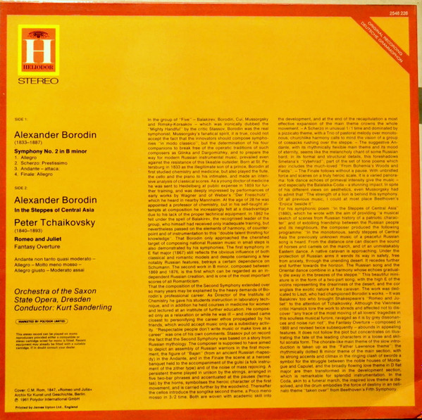 Pyotr Ilyich Tchaikovsky, Alexander Borodin, Kurt Sanderling – Romeo And Juliet, Symphony No.2 ...