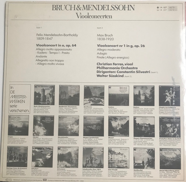 Max Bruch & Felix Mendelssohn-Bartholdy, Christian Ferras, Philharmonia ...