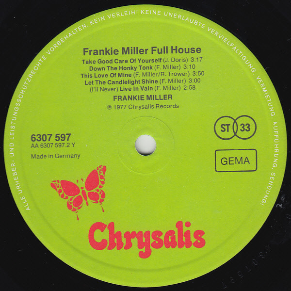 Frankie Miller – Full House (LP, Album) – akerrecords.nl