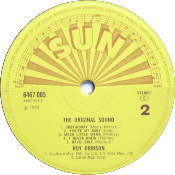 Roy Orbison – The Original Sound (LP, Album, RE) – akerrecords.nl