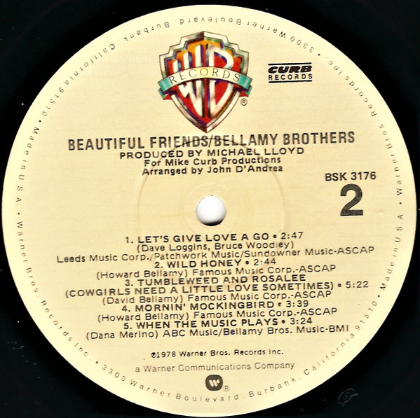 Bellamy Brothers – Beautiful Friends (LP, Album, Win) – akerrecords.nl