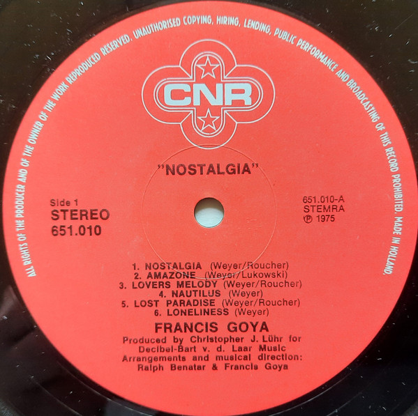 Francis Goya – Nostalgia (LP, Album) – akerrecords.nl