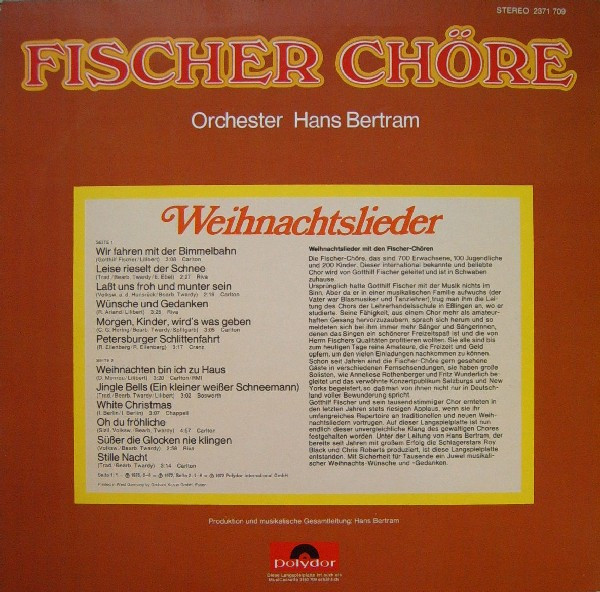 Fischer Chöre – Die Schönsten Weihnachtslieder (LP, Album) – akerrecords.nl