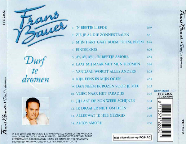 Frans Bauer – Durf Te Dromen (CD, Album) – akerrecords.nl