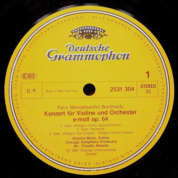Felix Mendelssohn-Bartholdy / Max Bruch, Shlomo Mintz, Chicago Symphony Orchestra • Claudio ...