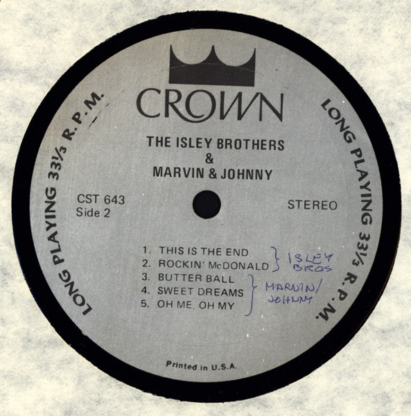 The Isley Brothers And Marvin & Johnny – The Isley Brothers And Marvin ...