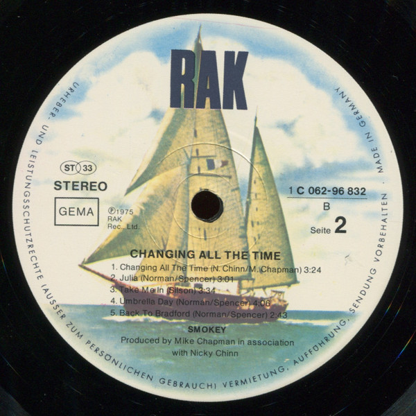 Smokie – Changing All The Time (LP, Album) – akerrecords.nl