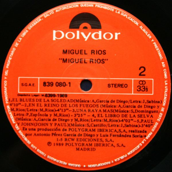 Miguel Ríos – Miguel Ríos (LP, Album) – akerrecords.nl