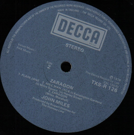 John Miles – Zaragon (LP, Album) – akerrecords.nl