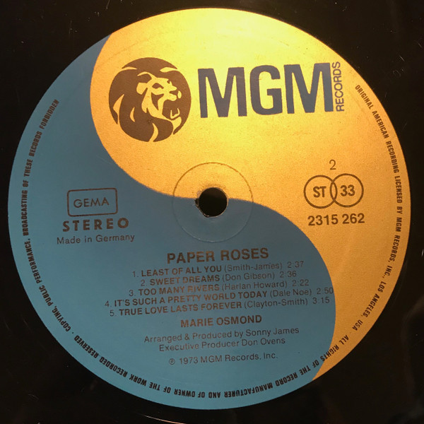 Marie Osmond – Paper Roses (LP, Album) – akerrecords.nl