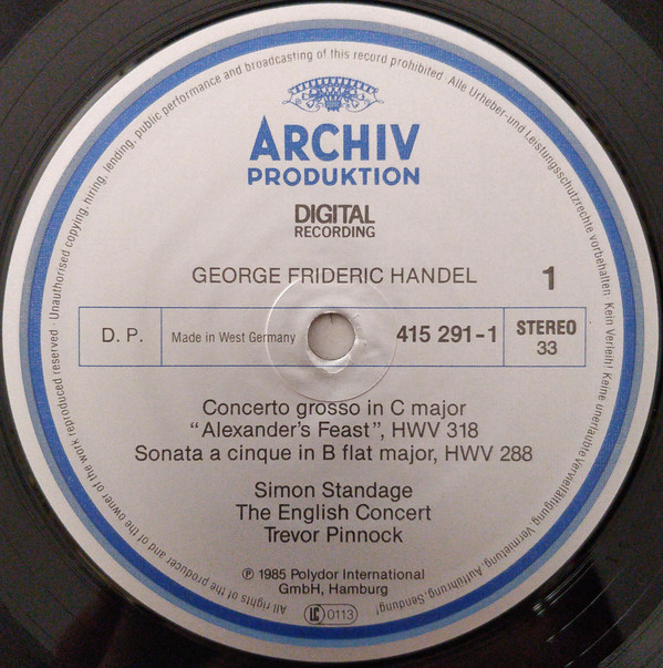 Georg Friedrich Händel – David Reichenberg • Simon Standage, The ...