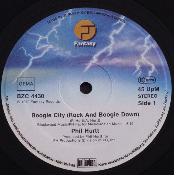 Phil Hurtt – Boogie City (Rock And Boogie Down) (12″, Maxi ...