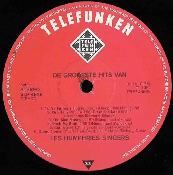 Les Humphries Singers – De Grootste Hits Van (LP, Comp) – akerrecords.nl