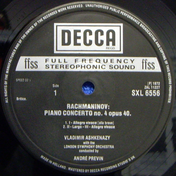 Sergei Vasilyevich Rachmaninoff – Vladimir Ashkenazy, London Symphony Orchestra, André Previn ...