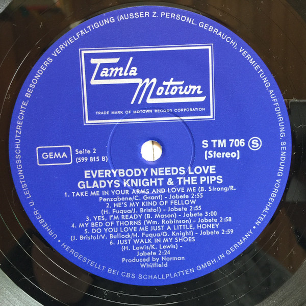 Gladys Knight And The Pips – Everybody Needs Love (LP, Album ...