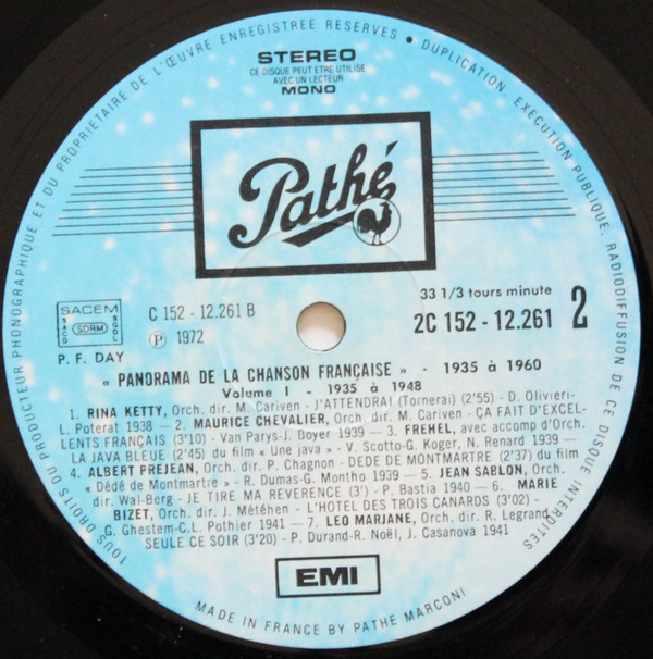 Various – Panorama De La Chanson Française Vol.1 1935/1948 (2xLP, Comp ...