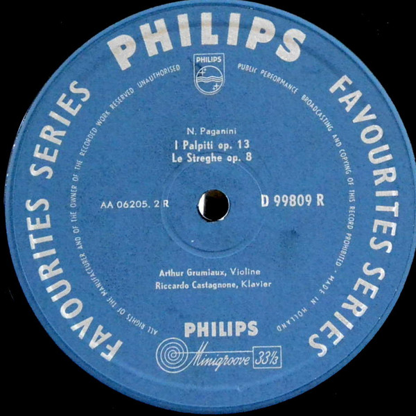 Fritz Kreisler / Niccolò Paganini – Arthur Grumiaux, Riccardo Castagnone – Liebesleid ...
