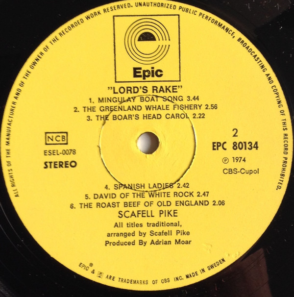 Scafell Pike – Lord’s Rake (LP, Album) – akerrecords.nl