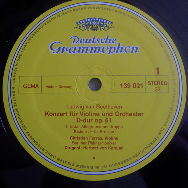 Ludwig van Beethoven / Christian Ferras • Herbert von Karajan • Berliner Philharmoniker ...