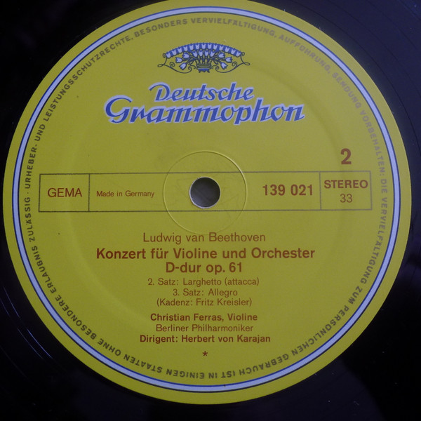Ludwig van Beethoven / Christian Ferras • Herbert von Karajan • Berliner Philharmoniker ...